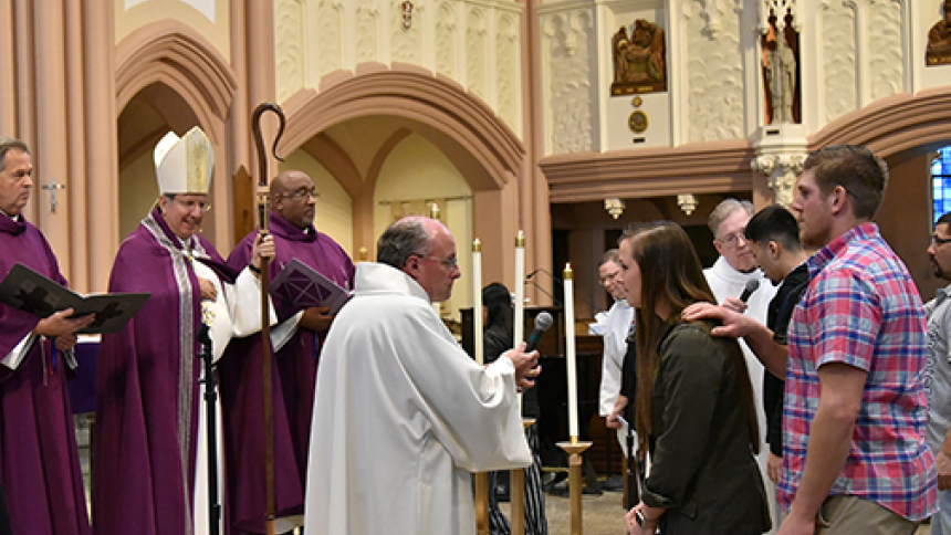 Bishop welcomes catechumens as they prepare for baptism | Diocese of Gary