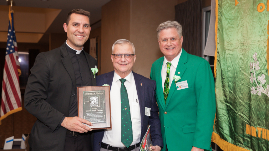 Deacon honored by Sons of Erin for service to Church and community ...