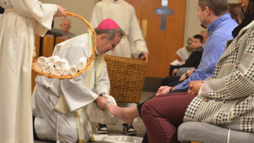Foot washing symbolizes call to serve one another | Diocese of Gary